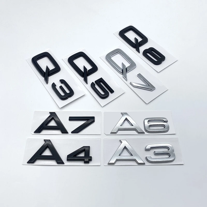 3d Letters Numbers Emblem For Audi A3 A4 A5 A6 A7 A8 Q2 Q3 Q5 Q7 Car ...