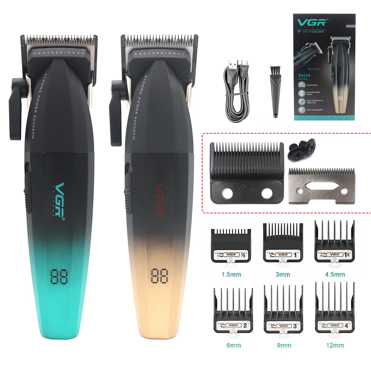 VGR-V-003-Professional-Hair-Clipper-9000-RPM-Ceramic-Blade-Hair-Cutting ...