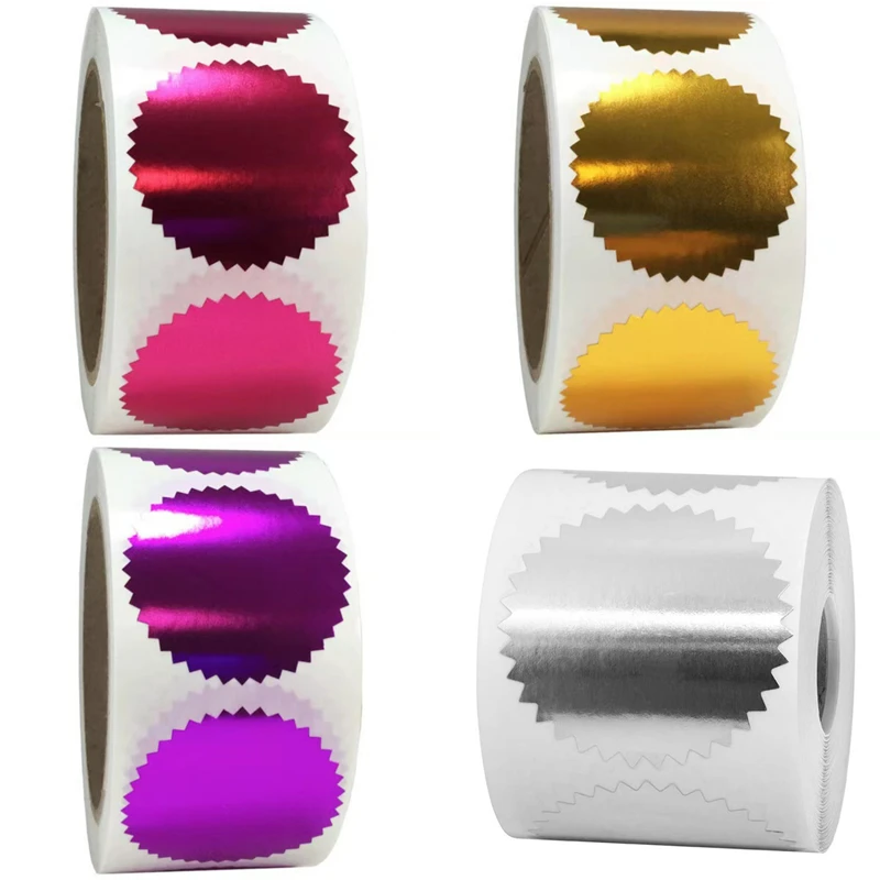 Round Silver Gold Embosser Sticker Customize Blank Embosser Seal labels ...