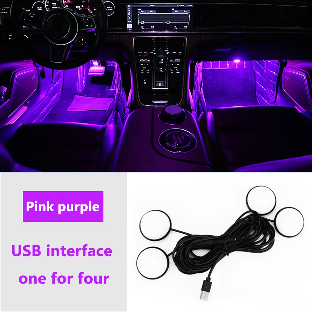 Car-LED-Atmosphere-Lights-Car-Foot-Decoration-LightsUSB-One-to-Four ...