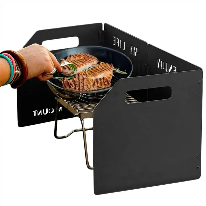 Outdoor-Cooking-Burner-Wind-Shade-Foldable-Gas-Stove-Windshield-Outdoor ...