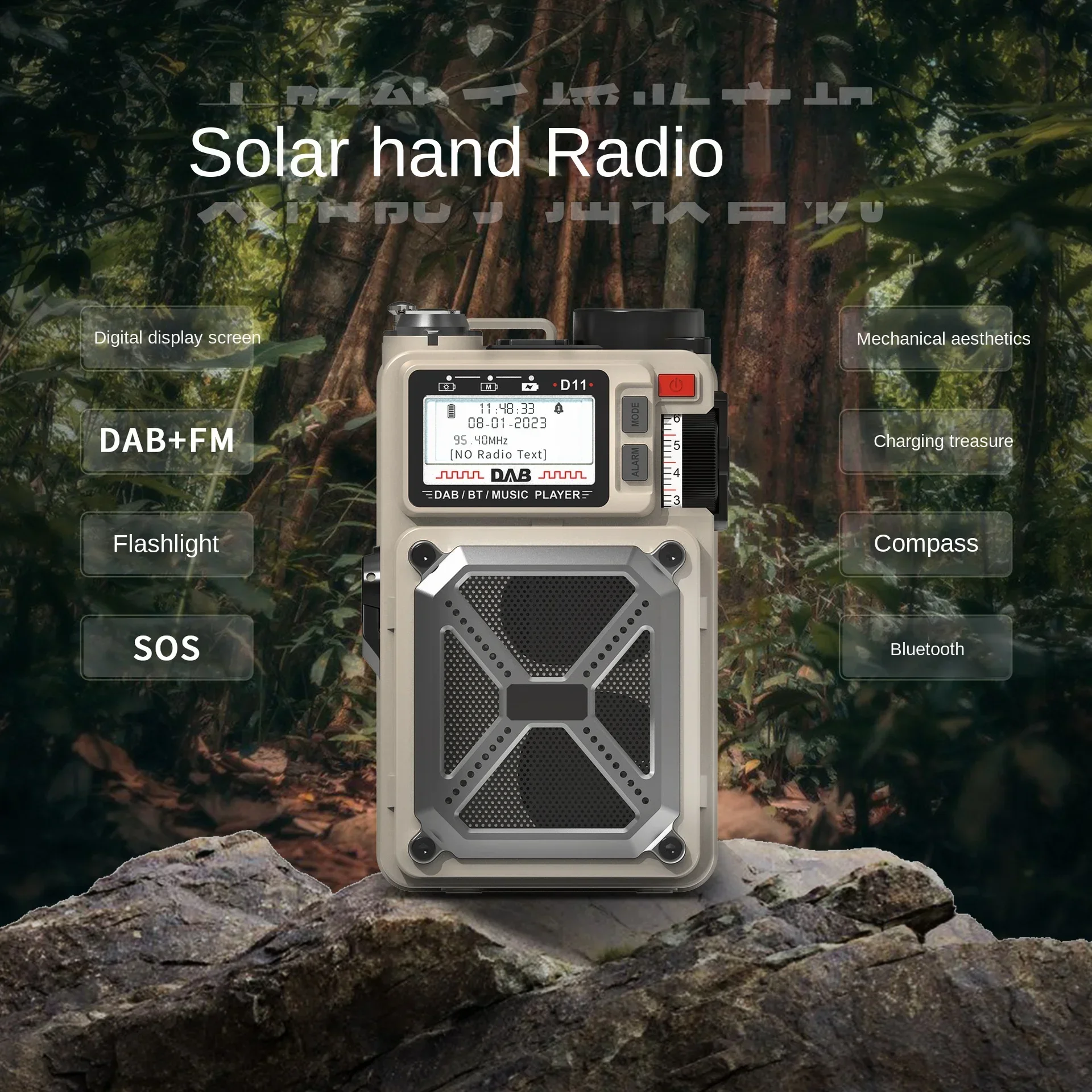 Radio-de-emergencia-Solar-port-til-para-exteriores-Altavoz-Bluetooth ...