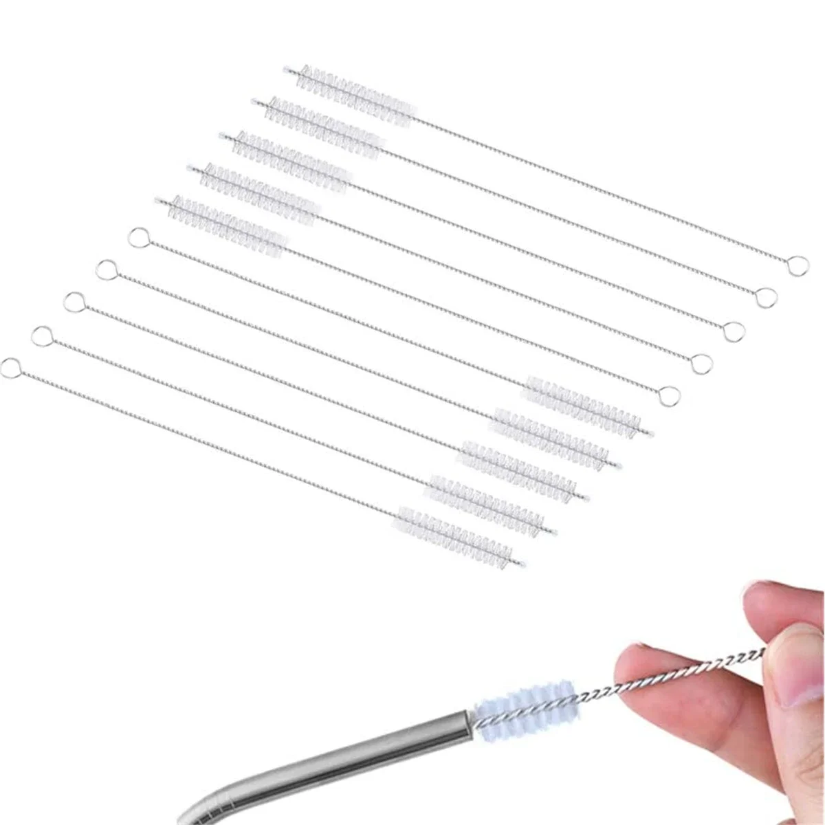 10pcs-Reusable-Straw-Cleaning-Brushes-Eco-Friendly-304-Stainless-Steel ...