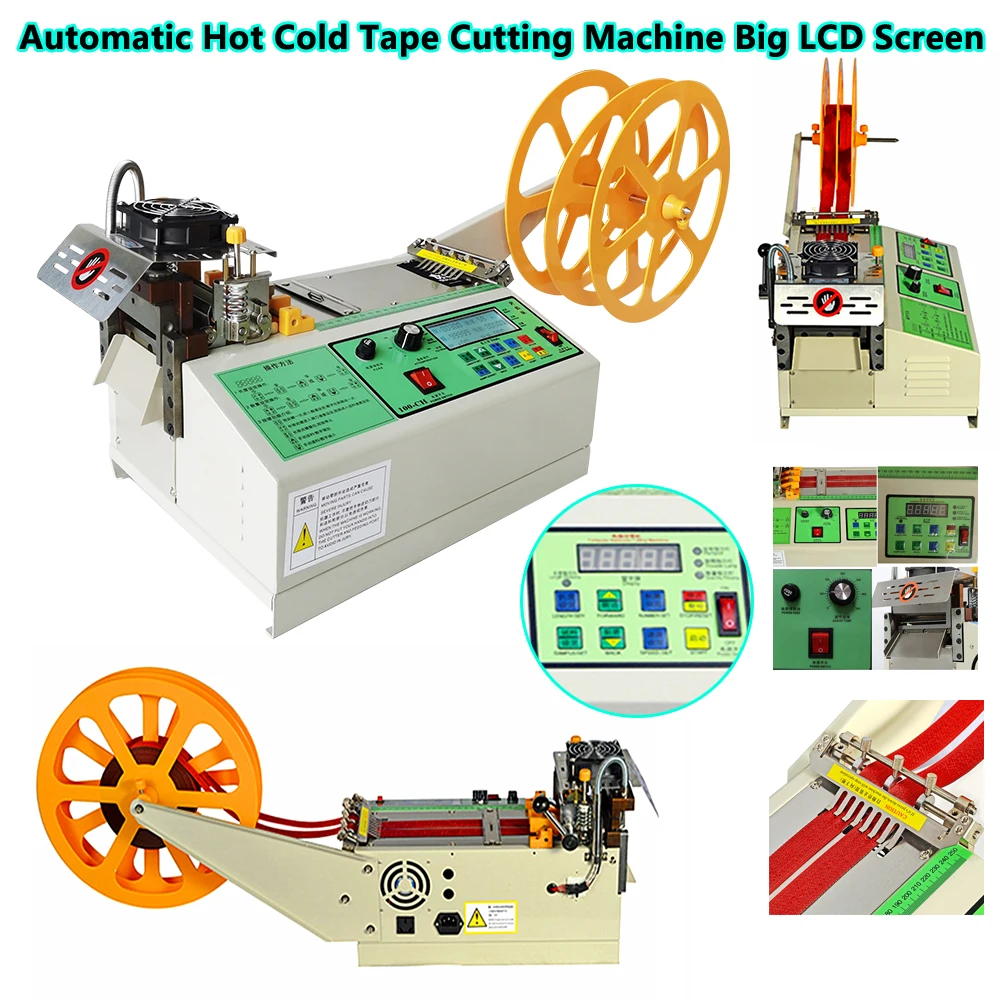 Hot-Cold-Tape-Cutting-Machine-Automatic-Lcd-Screen-Optional-Cloth-Tube ...