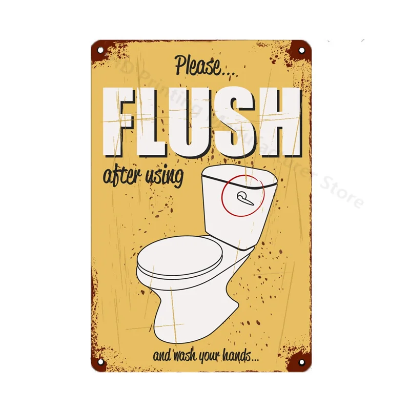Funny Flush Toilet Sign