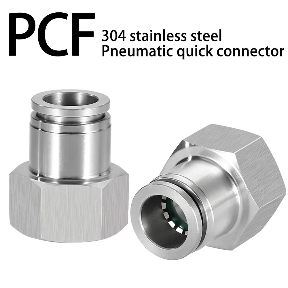 PCF Pneumatic Quick Coupling 304 Stainless Steel M5 1/8 "1/4" 3/8 "1/2 ...