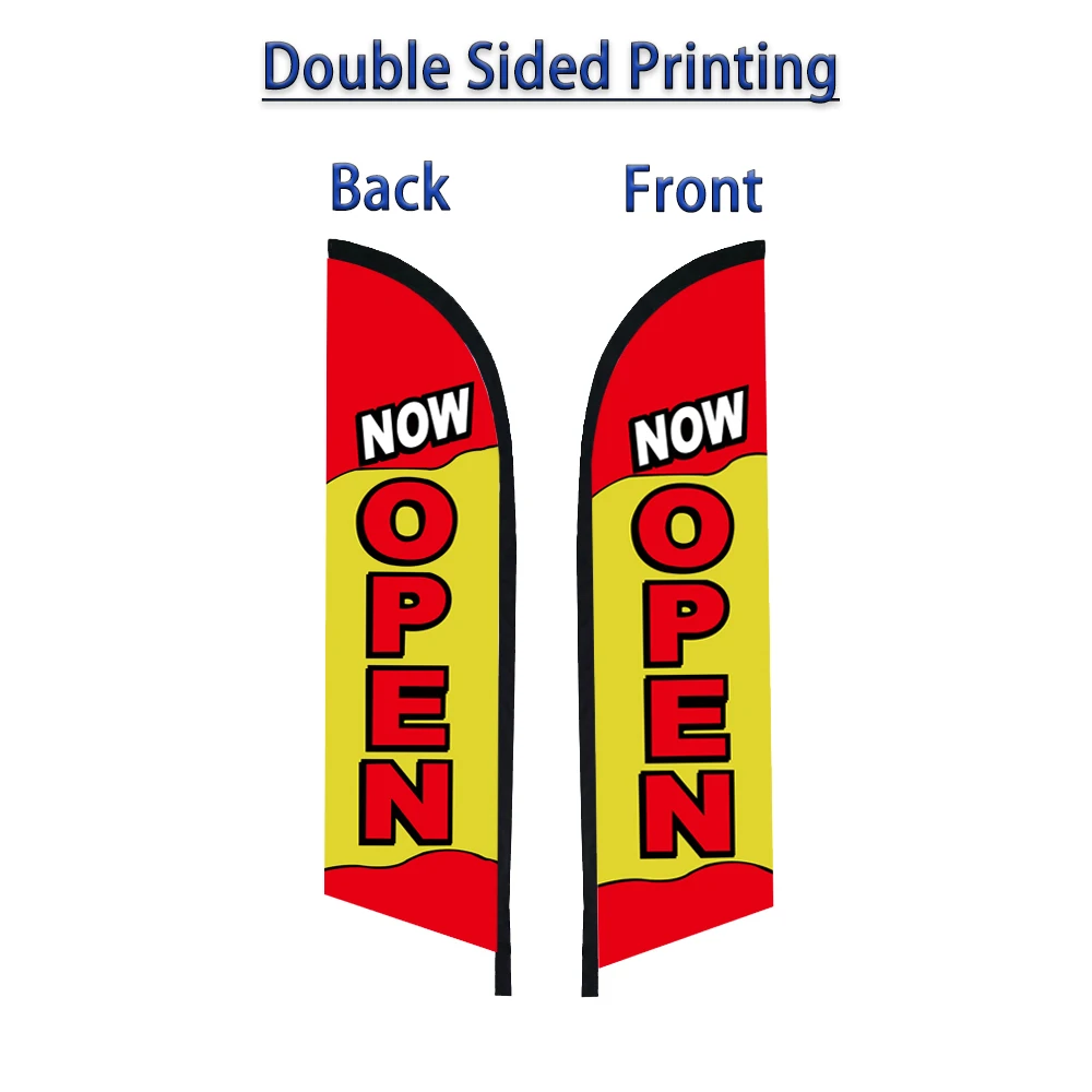 Double Sided Feather Flag NOW OPEN Banner Only Flags Without Flagpole ...