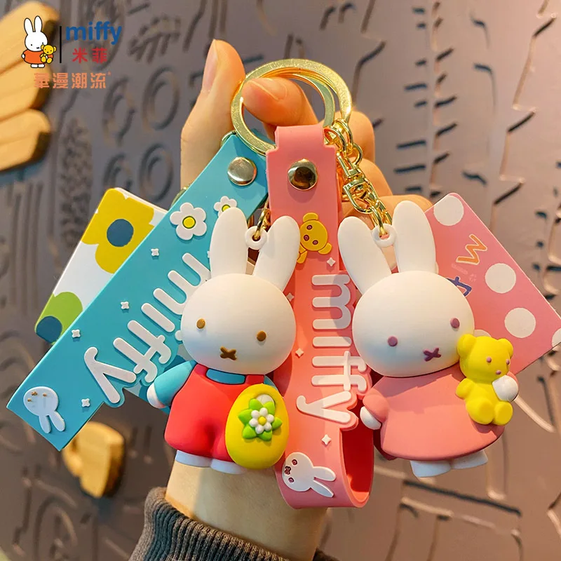 Kawaii Boris Miffy Cartoon Outing Keychain Cute Exquisite Couple Key ...