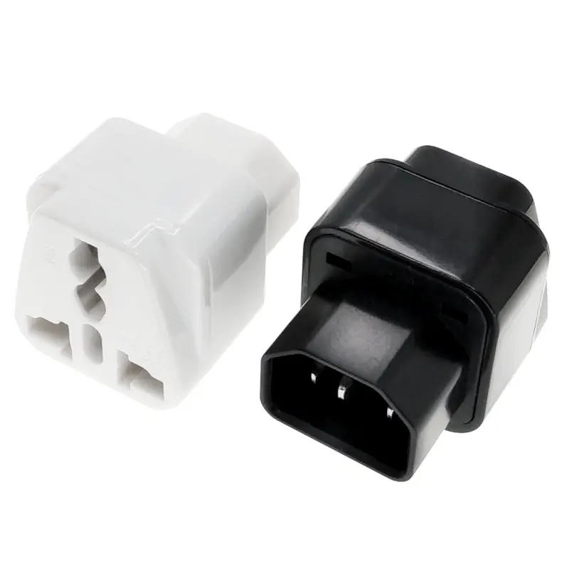 Universal to IEC C14 Male PDU PSU Power Plug Adapter AC100~250V 10A BK ...