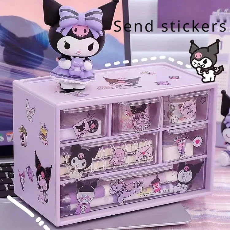 Anime-Sanrio-Kawaii-Storage-Box-Kuromi-Melody-Cinnamoroll-Diy-Drawer ...