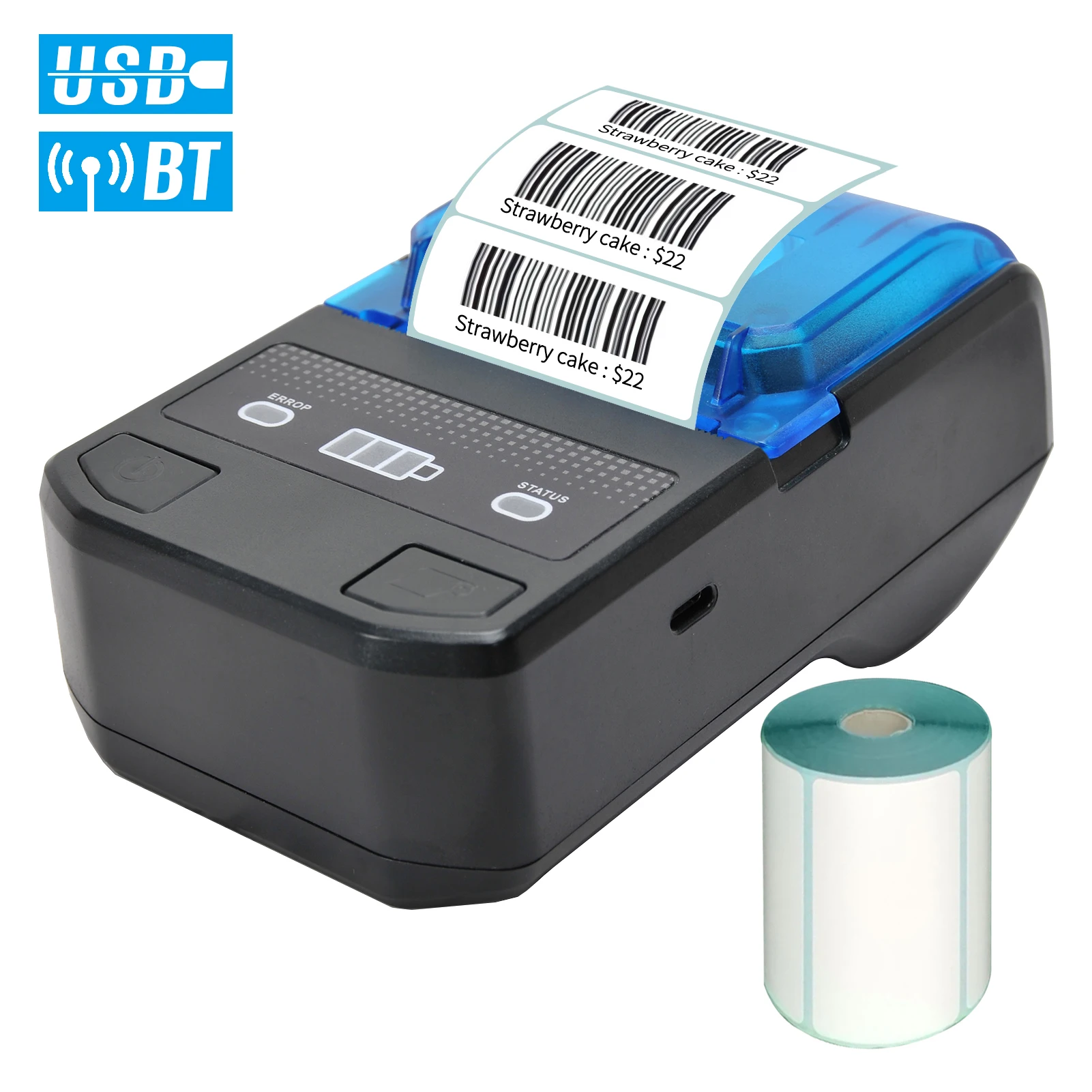 58mm-Thermal-Label-Maker-Wireless-BT-Mini-Label-Printer-Barcode-Printer ...