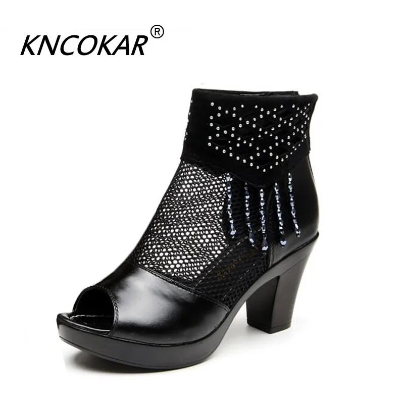 KNCOKAR New Spring Summer Roman Women's High Heel Waterproof Platform ...