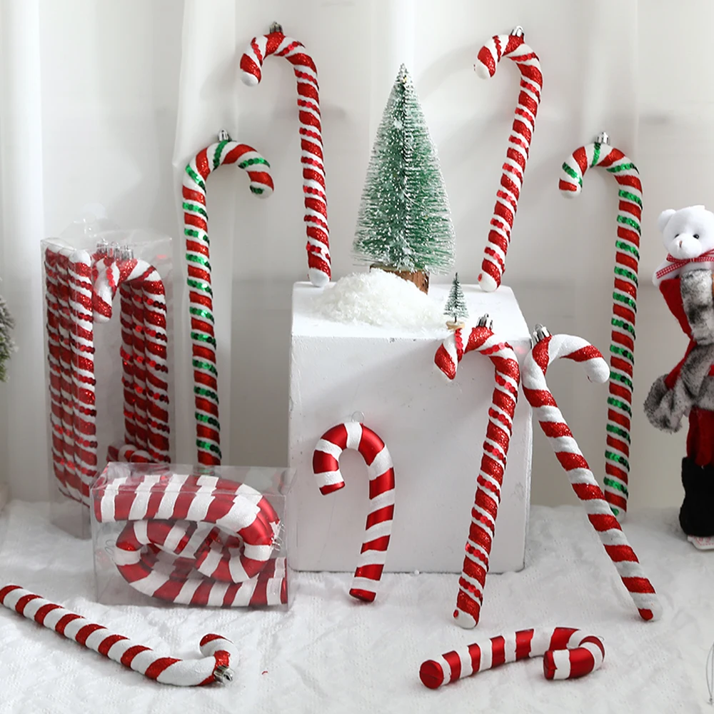 Decoraci-n-navide-a-bastones-de-caramelo-navide-os-rojos-colgantes-para ...