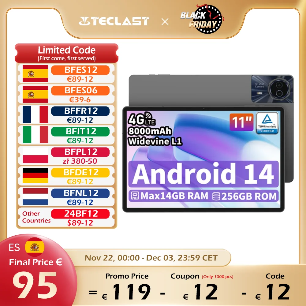 TECLAST-T50HD-Tablet-Android-14-11-Polegada-6-8-14GB-RAM-256GB-ROM ...