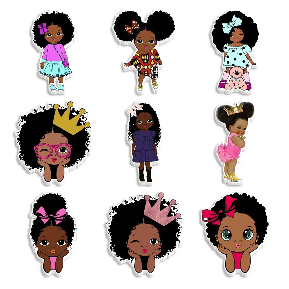 10pcs-lot-Flatback-Resin-Black-Cute-Baby-Girl-Cartoon-Printed-Flatback ...