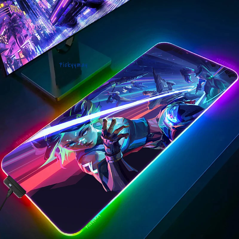 Valorant-Neon-RGB-Mouse-Pad-Gaming-HD-Gamer-Mousepad-XXL-LED-With ...