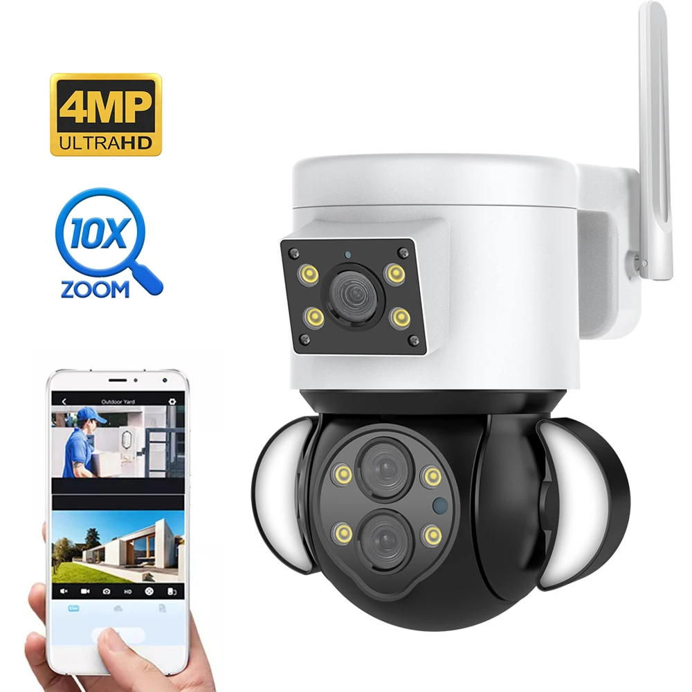 Outdoor Wifi Ip Camera 2k 4mp Hd Security Cameras Wireless Smart ...