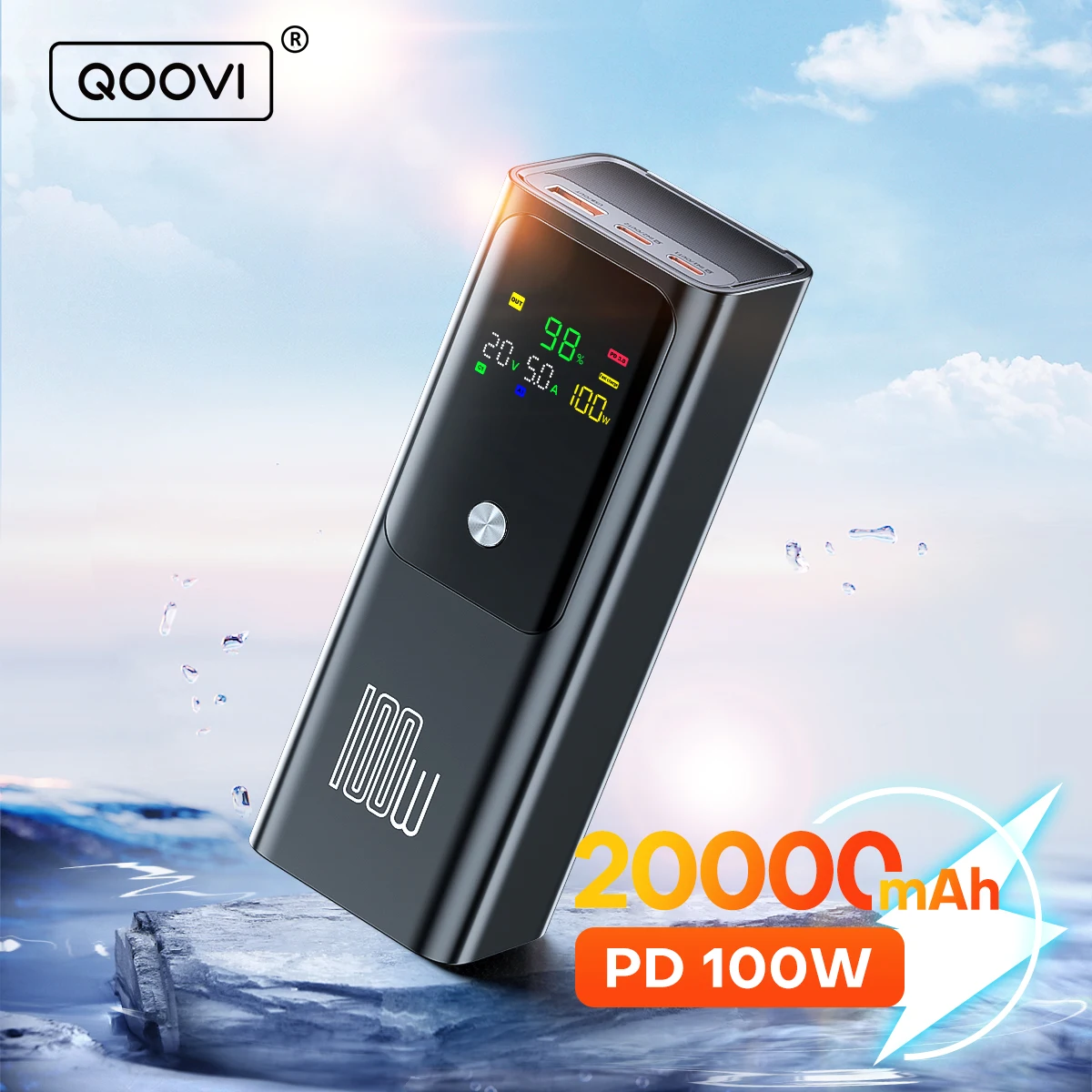 QOOVI-PD-100W-Power-Bank-20000mAh-External-Battery-Capacity-Fast-Charging-Portable-Charger ...