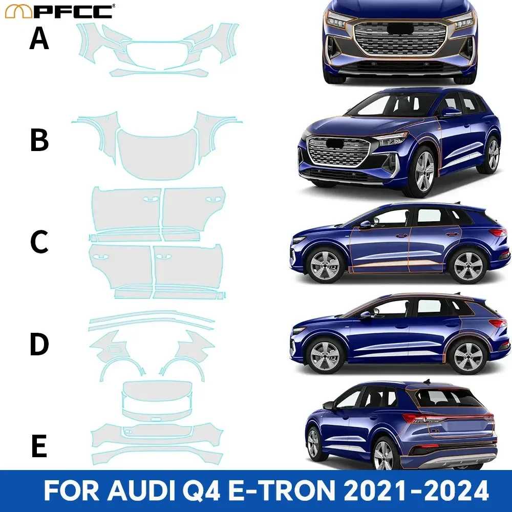 PFCC for Audi Q4 E-TRON 2021-2024 8.5mil Car Body Kit Film Precut Paint ...
