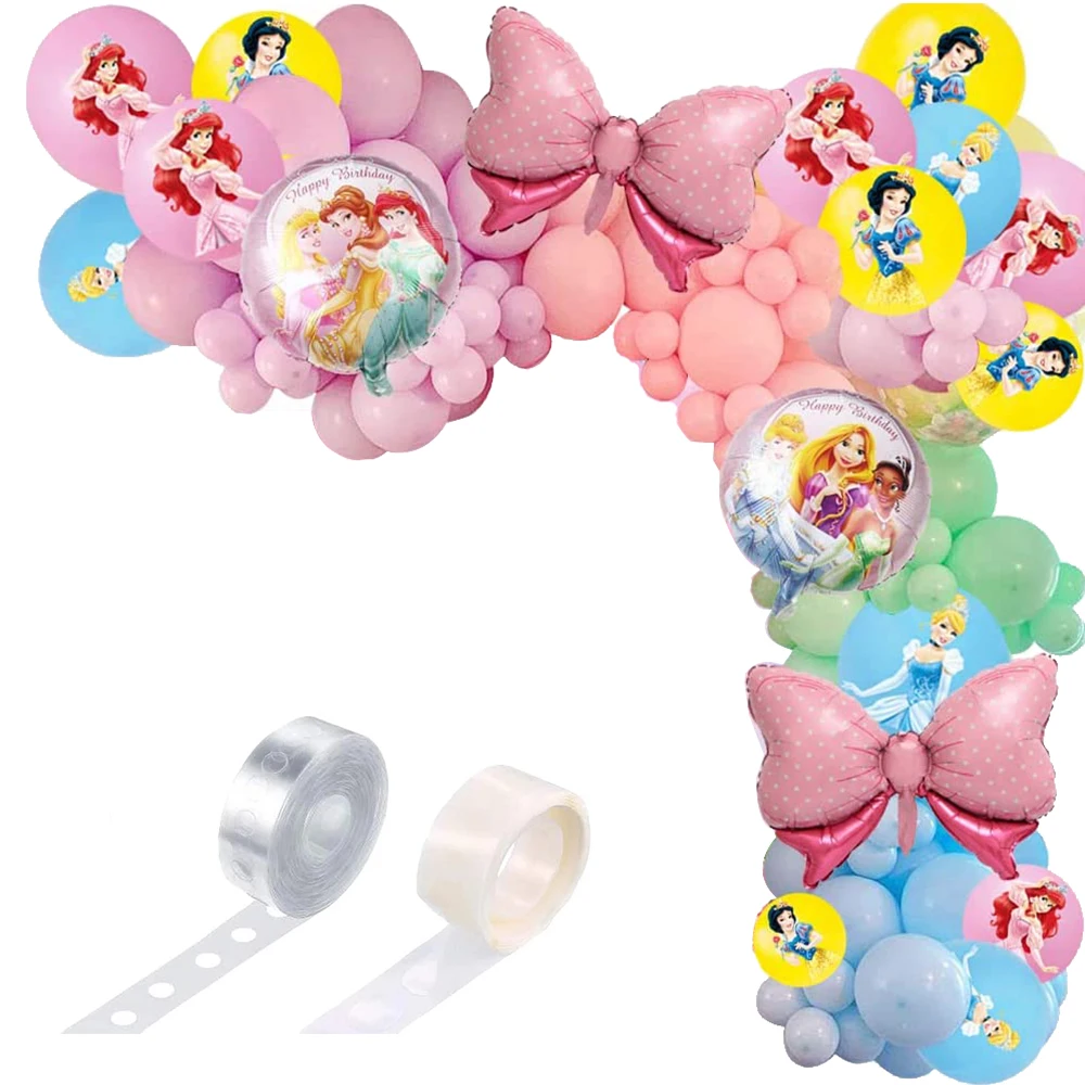 124pcs-Disney-Princess-Balloons-Garland-Arch-Kit-Princess-Foil-Balloons ...