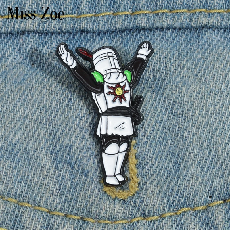 DARK-SOULS-Game-Enamel-Pins-Custom-Solaire-Of-Astora-Brooches-Lapel ...