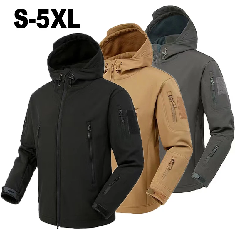 Men-s-Army-SoftShell-Tactical-Waterproof-Jackets-Men-Hood-Coat-Military-Combat-Fishing-Hiking ...
