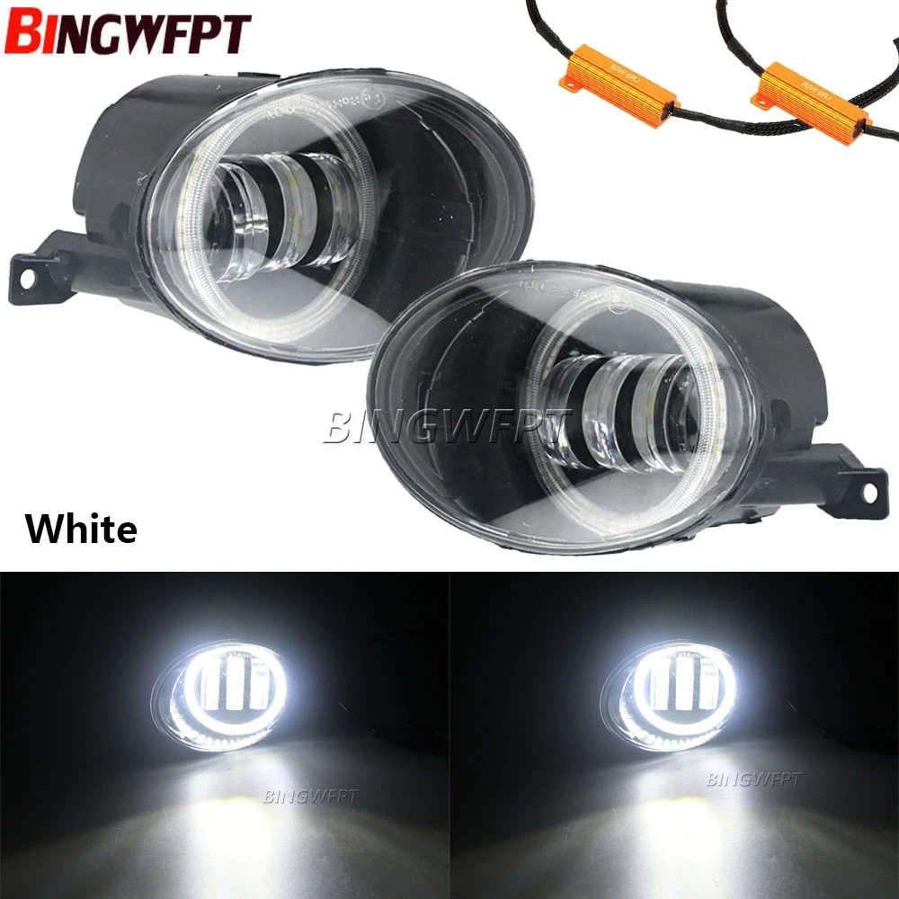 2 Pieces Angel Eye Fog Light Car Led Lens Fog Daytime Running Lamp Drl ...