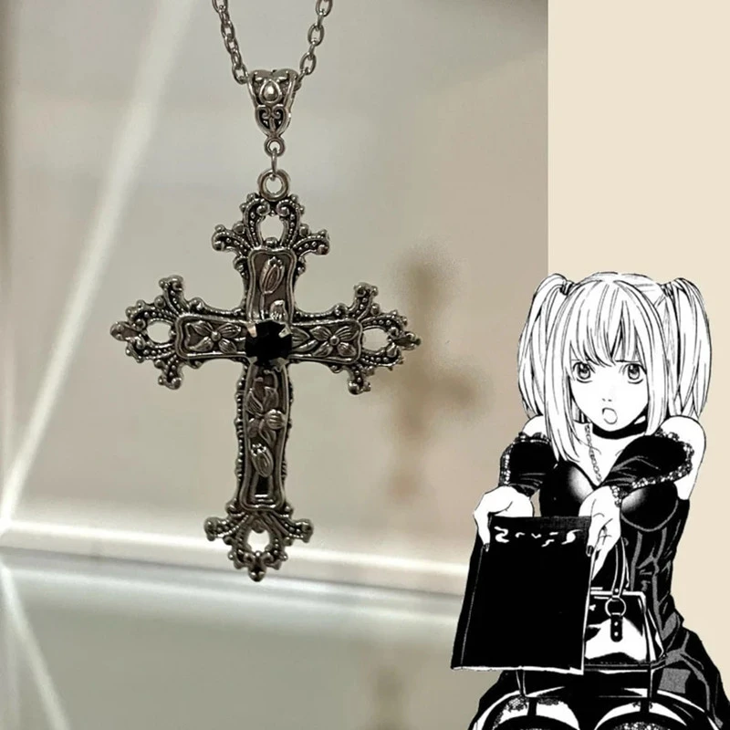 Anime Death Note Misa Amane Cross Pendant Necklace For Women Men Choker ...
