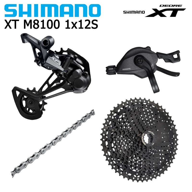 SHIMANO DEORE XT M8100 1X12 Kelompok Kecepatan Belakang Derailleur SGS Tuas Pemindah Kanan Kaset ...