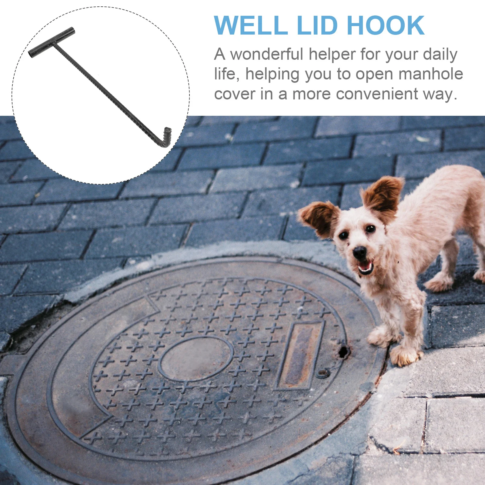 Hook Manhole Hooks Cover Lifter T Tool Lifting Drain Lid Doorspring ...