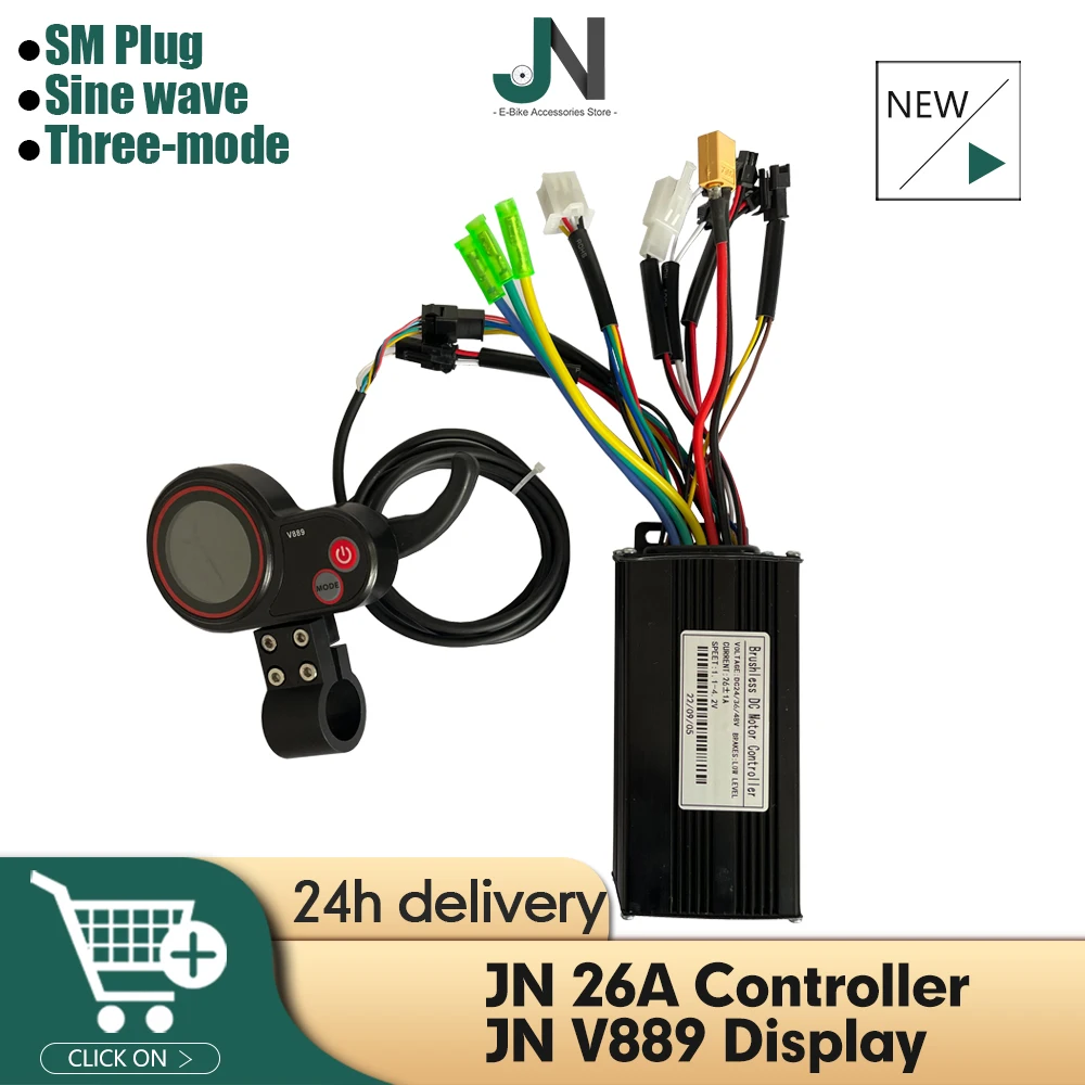 JN 26A Three-Mode Sine Wave Controller and 24V 36V 48V V889 LCD Display Use for Electric Scooter ...