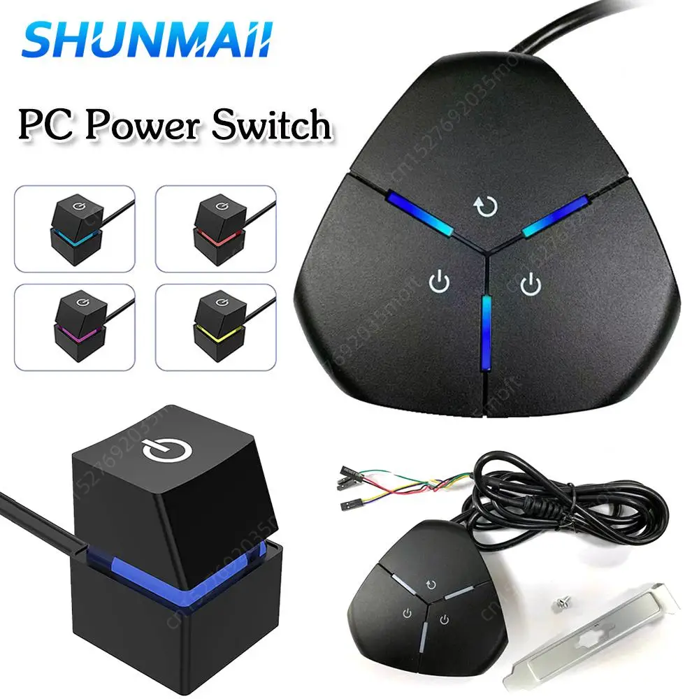 1-6m-Computer-Power-Switch-Desktop-PC-Power-On-Restart-Button-Dual-USB ...
