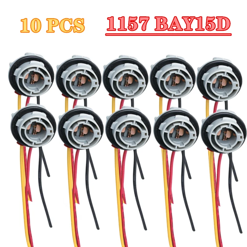 10x 1157 Bulb Socket Bay15d Lamp Holder P21/5w Adapter Base Connector ...