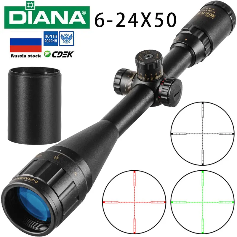 DIANA-6-24x50-Locking-Tactical-Rifle-Scope-Green-and-Red-Cross-with ...