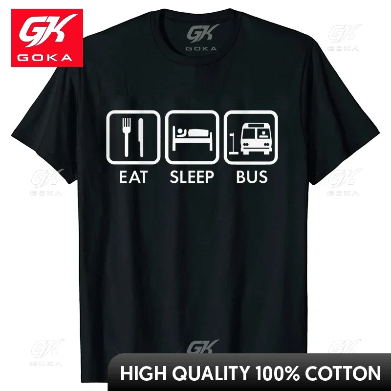 Funny T Shirts for Men Awesome Eat Sleep Bus Driver Graphic Y2k Tops ...