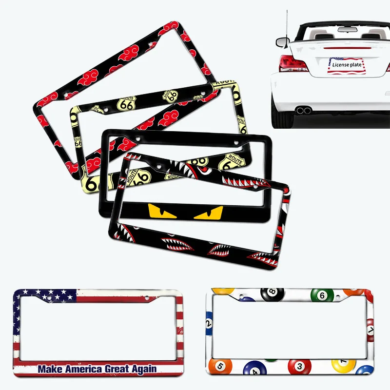 Aluminum alloy car decoration for license plate frames in the United States