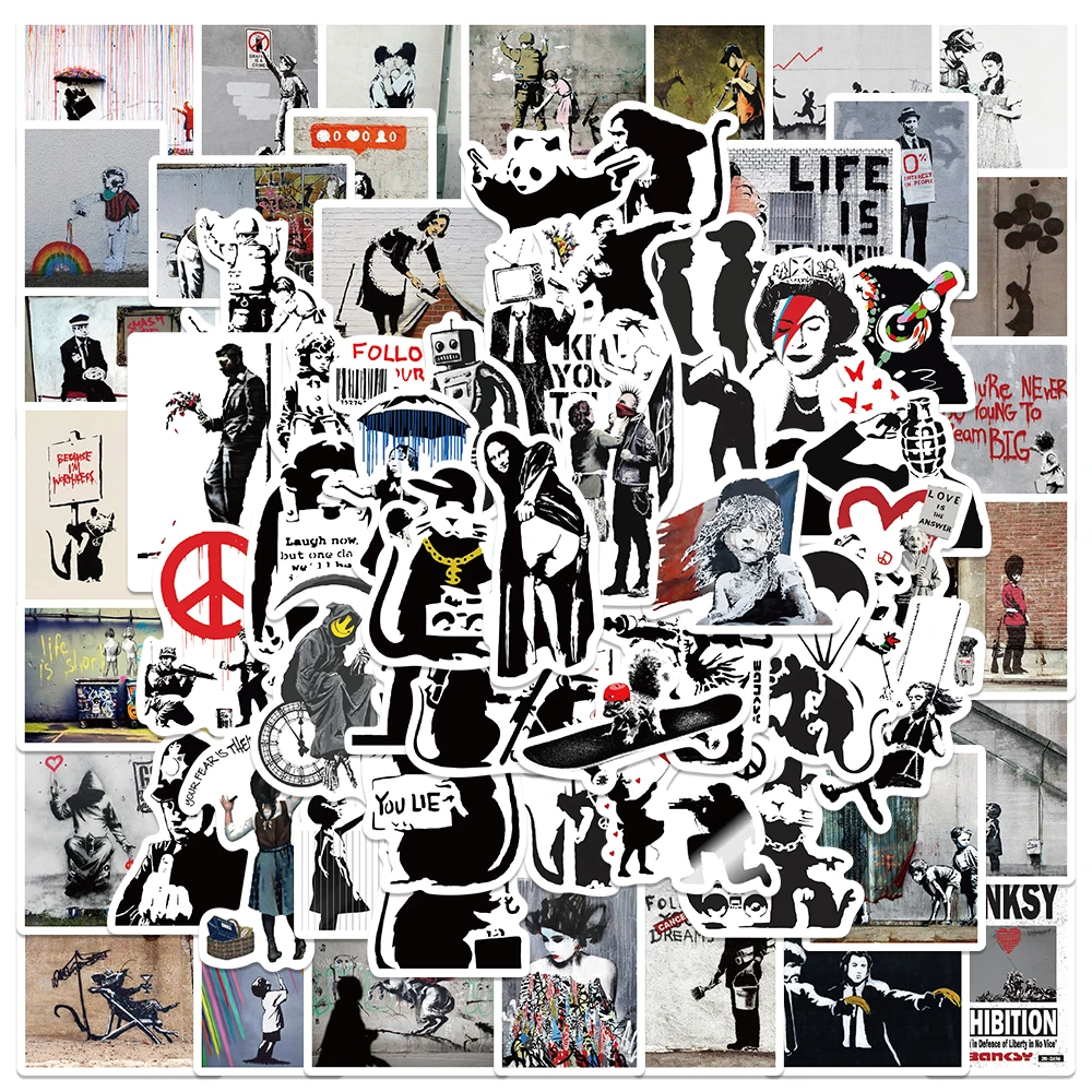 67pcs Cartoon Graffiti Banksy Stickers Street Art Decals For Phone ...