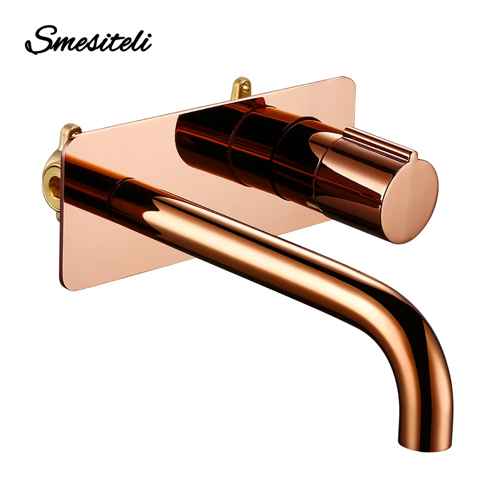 Bathroom Faucet Wall Mounted Mixer Sink Tap Dual Control Single Handle