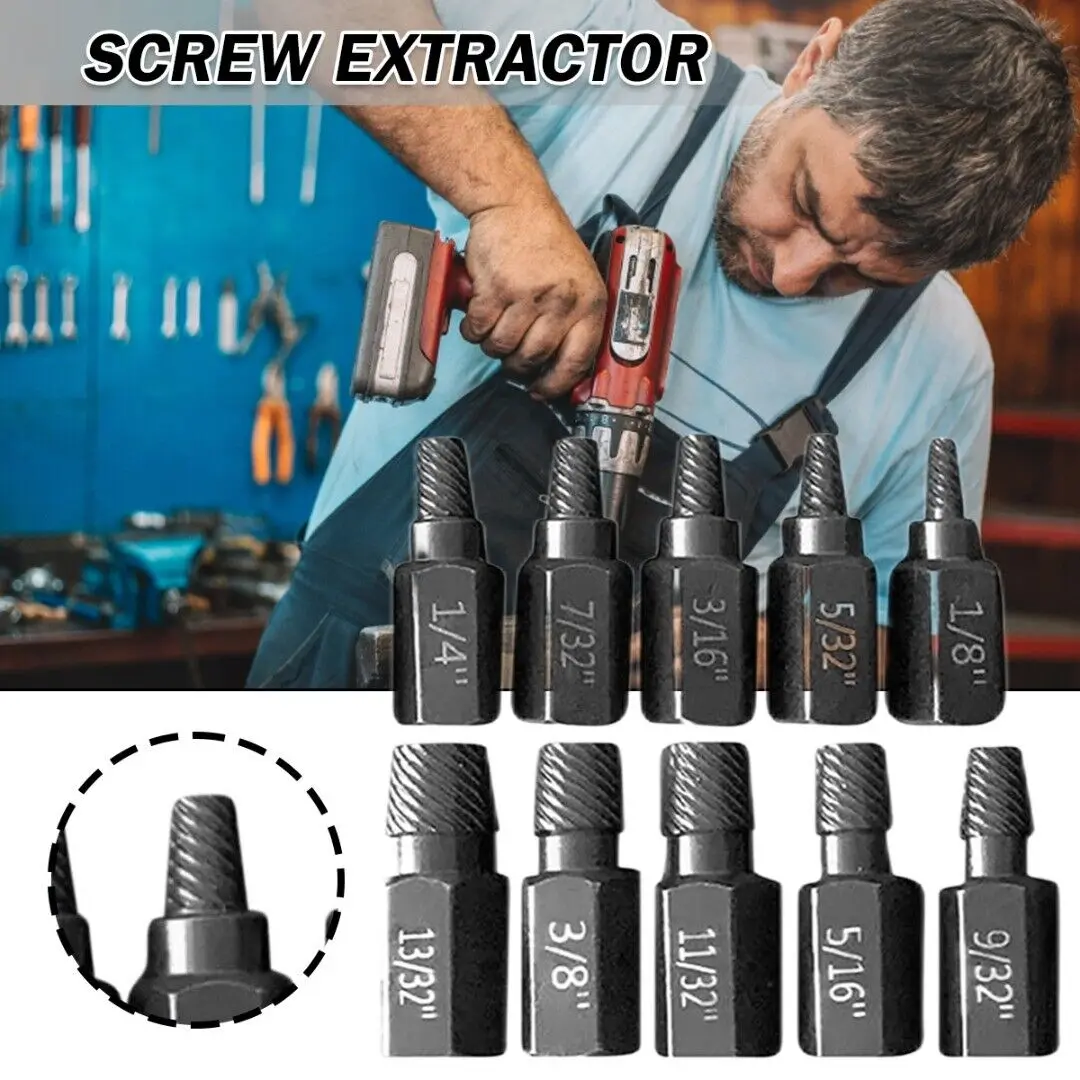 Screw-Extractor-Set-10Pcs-Hex-Head-Multi-Spline-Bolt-Set-Chrome ...