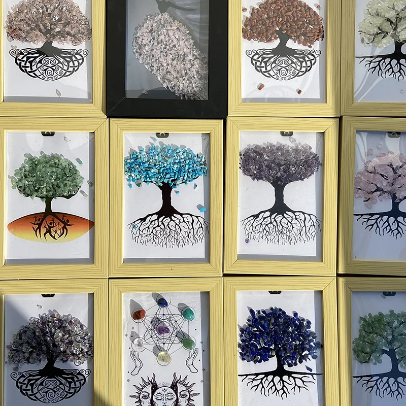 Natural-Chips-Photo-Frame-Citrine-Amethyst-Fluorite-Seven-Chakra-Reiki ...