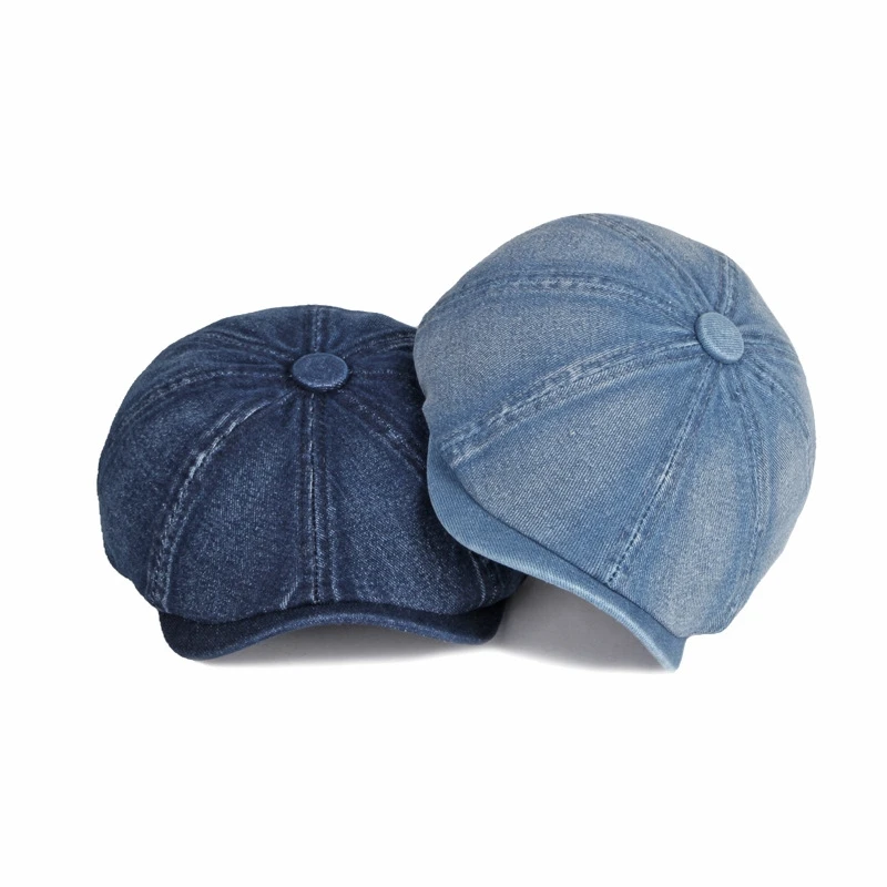 The-New-Washed-Cowboy-Octagonal-Cap-Retro-Literary-Beret-Wildly-Casual ...