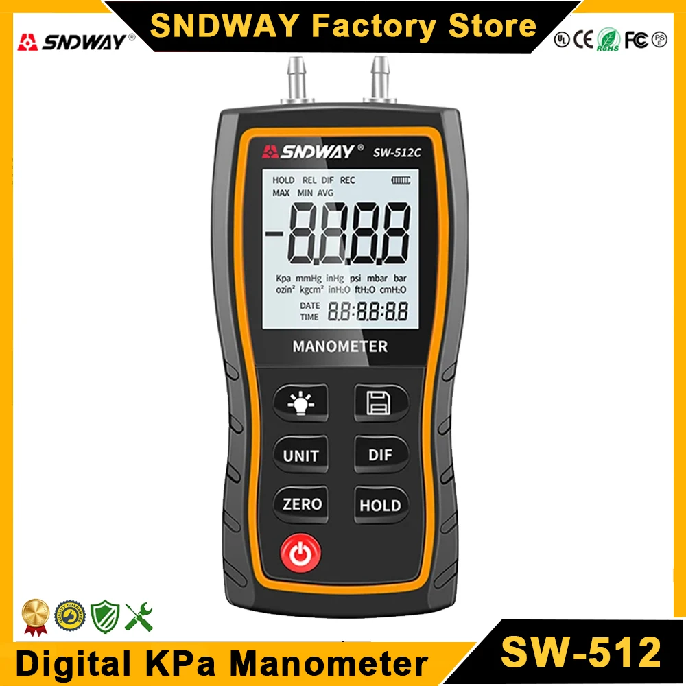 SNDWAY-SW-512-Digital-Manometer-Air-Pressure-Gauge-Professional ...
