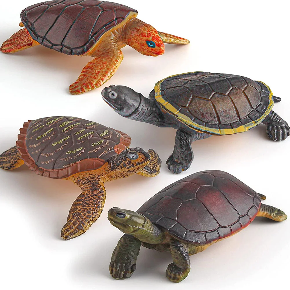 4Pcs-Turtle-Figurines-Toys-Realistic-Sea-Turtle-Small-Plastic-Animals ...