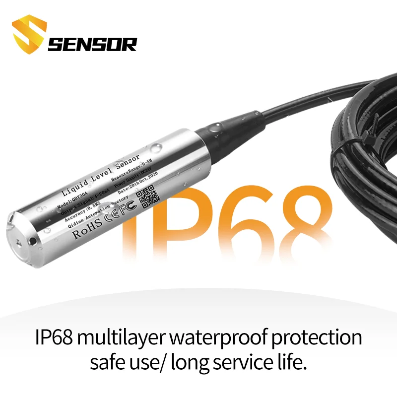 Water-Level-Sensor-4-20mA-0-10v-RS485-Liquid-Level-Sensor-Submersible ...