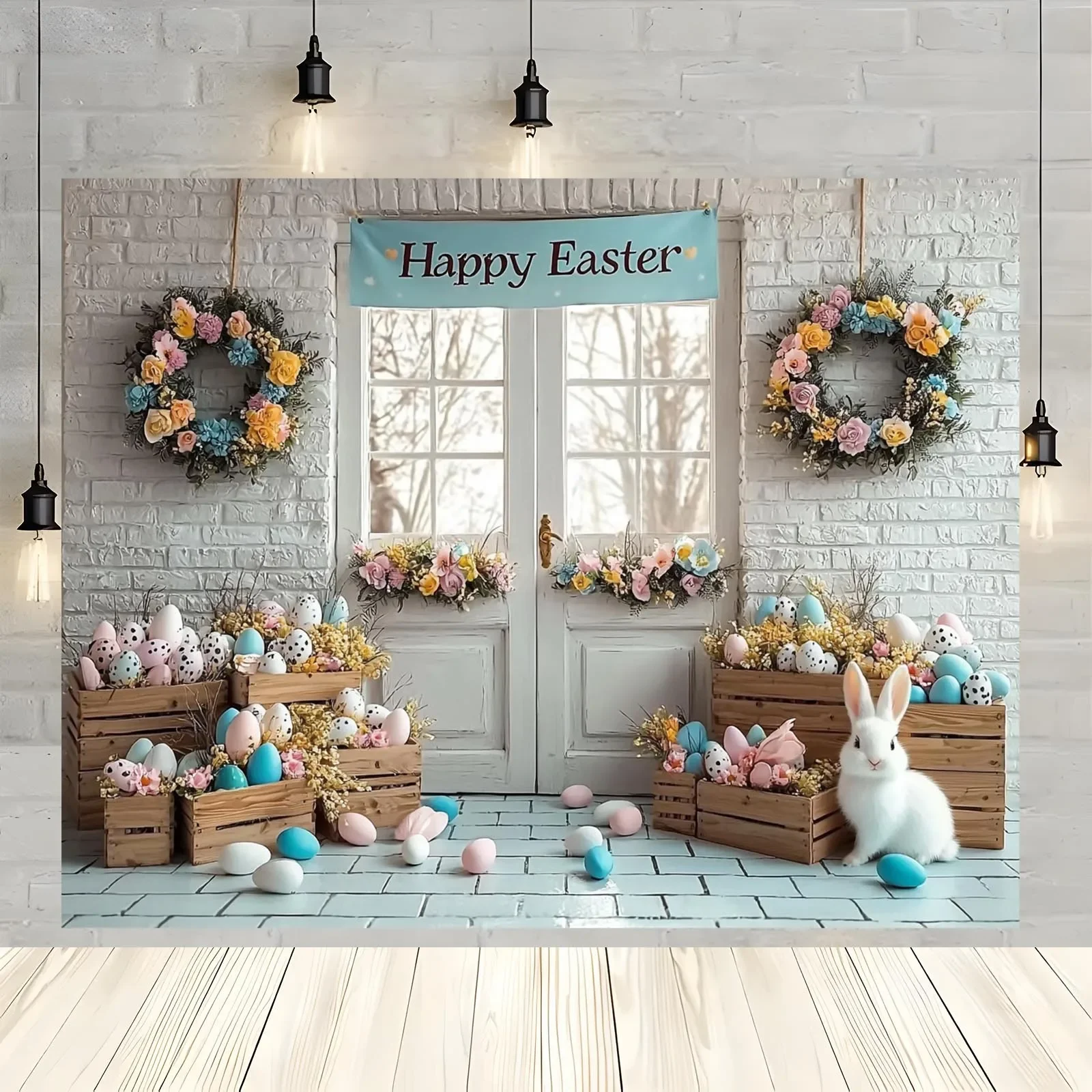 Easter Background Banner - multi-purpose room and garden decor, no ...
