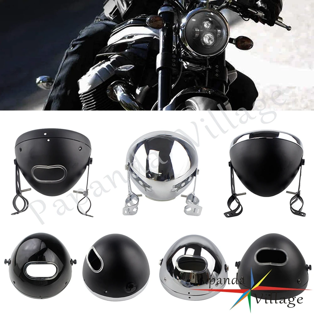 Motorcycle Headlamp Bulb Bucket Cover Universal 7 Inch LED Headlight ...