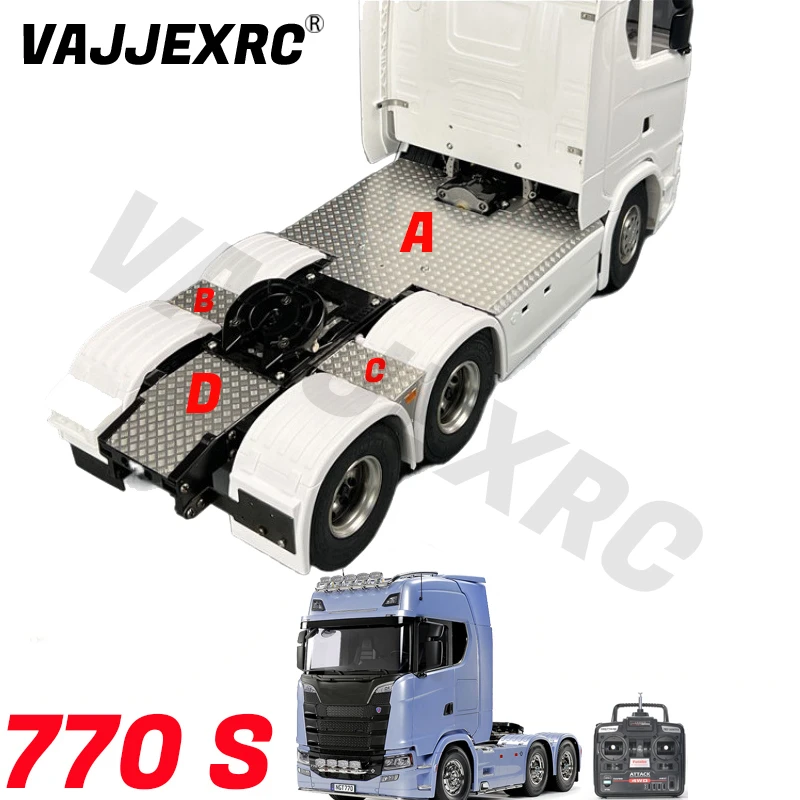 Roestvrij Stalen Frame Bescherming Vel Kit Voor 1/14 Tamiya Scania 770 ...