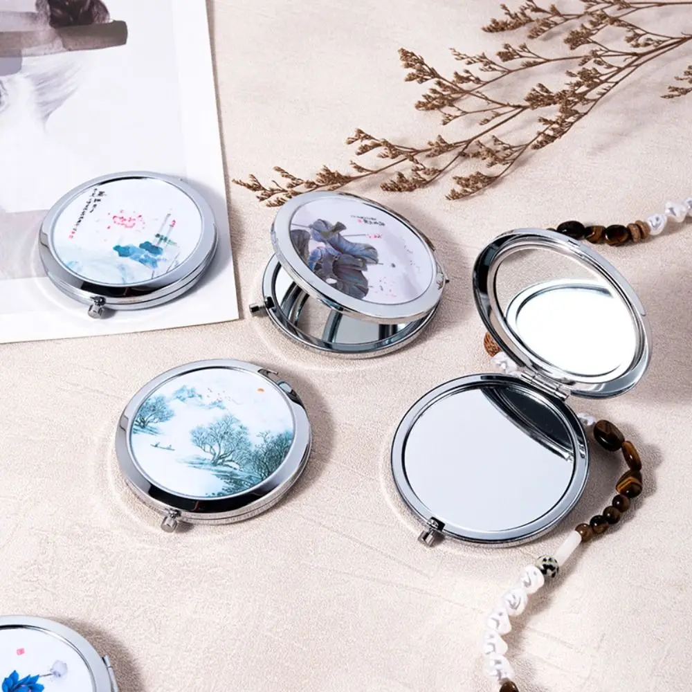 Makeup-Mirror-Metal-Compact-Mirror-Chinese-Ancient-Style-Pocket-Size ...
