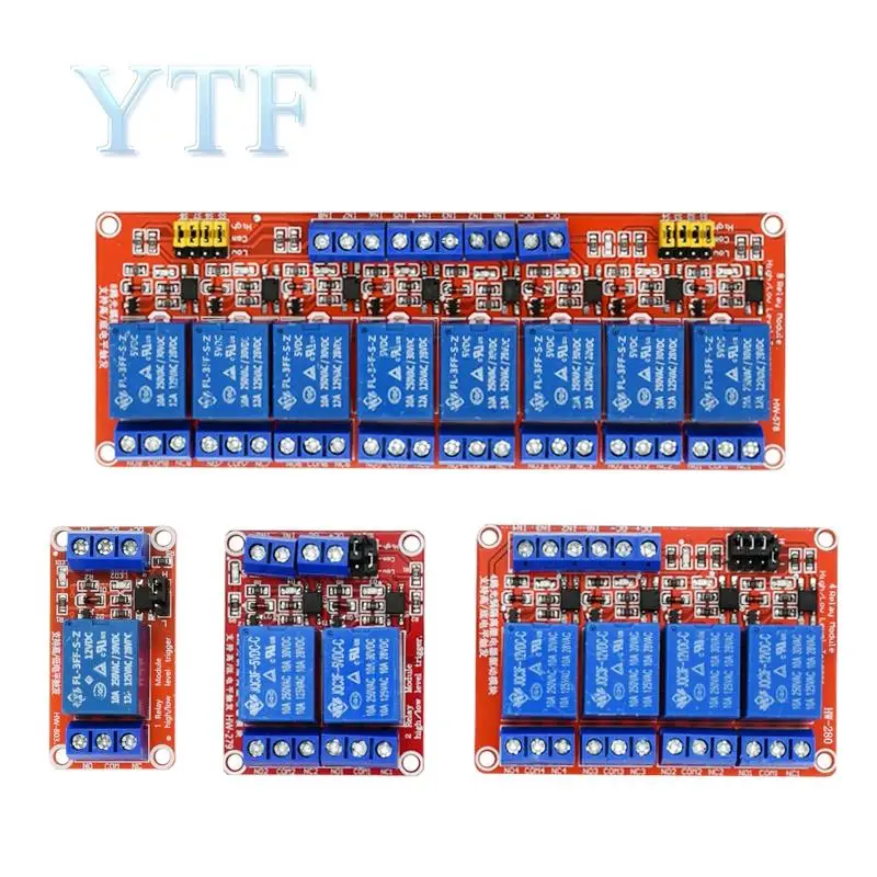 1 2 4 8 Channel 5v 12v 24v Relay Module Board Shield With Optocoupler ...