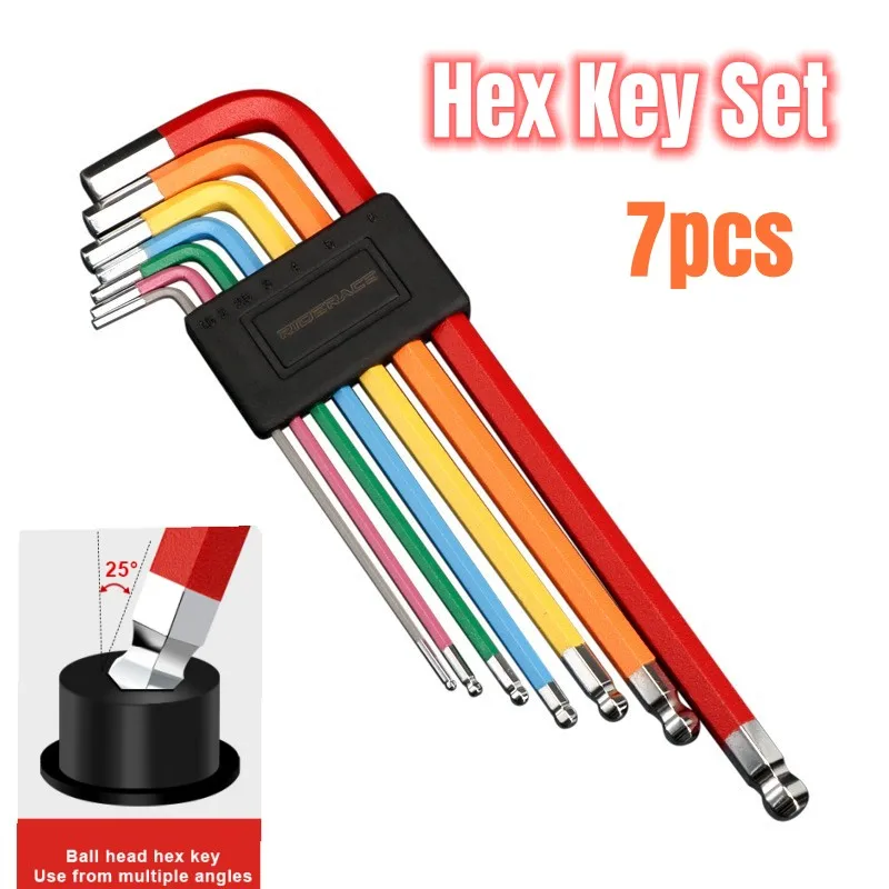 7Pcs-Color-Coded-Ball-End-Hex-Allen-Key-L-Wrench-Set-Torque-Long-Metric ...